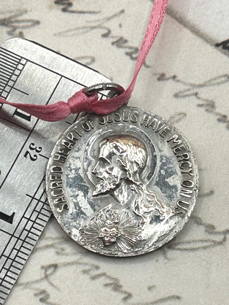 Vintage Rustic Old Sacred Heart of Jesus Have Mercy on Us Our Lady of ...