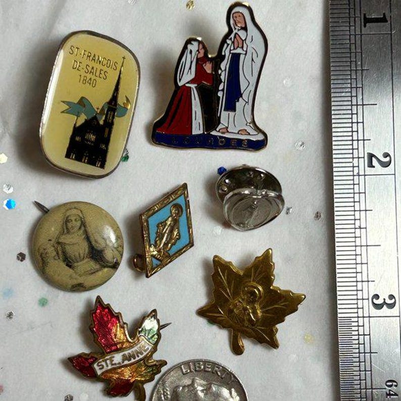 Lot of Old Estate Virgin Mary St Anne Ann Sacred Heart of Jesus Maple ...