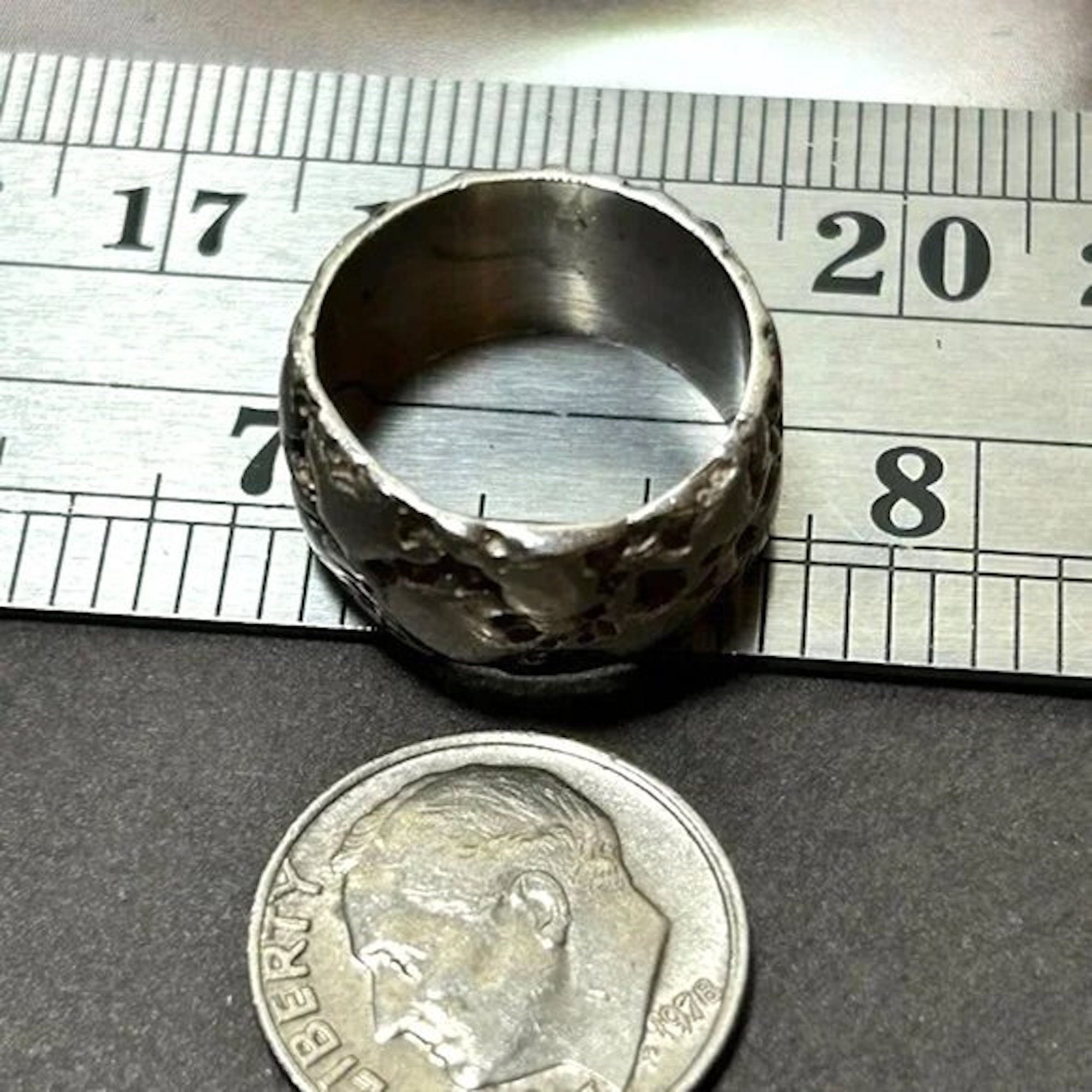 Abstract Vintage Modernist Brutalist Art Studio Wide Sterling Silver ...