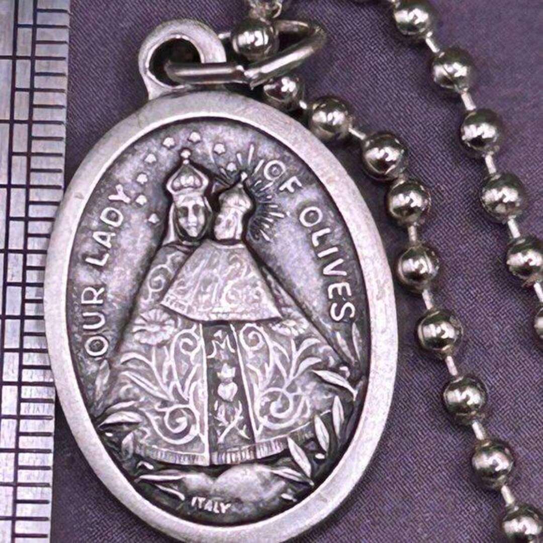 Vintage Our Lady of Olives Sacred Heart of Jesus Religious Medal ...