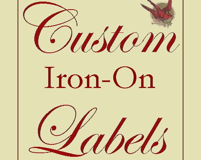40 Custom Cotton IRON-ON Labels Fabric Garment Tags With YOUR Logo - Etsy