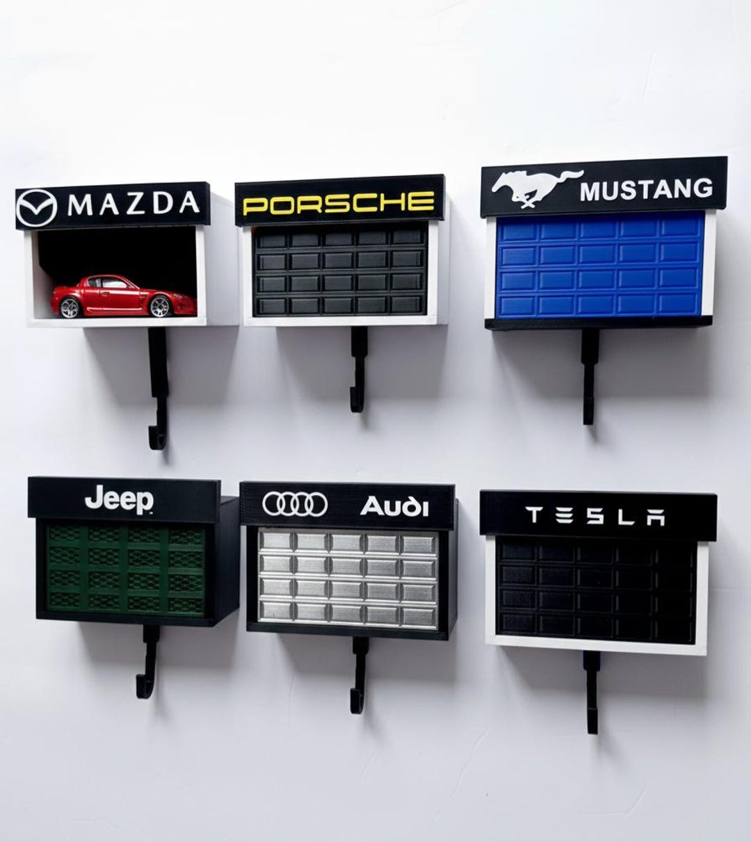 3D Car Garage Key Holder, Wall Mounted, Customizable Logo , Mini Car ...