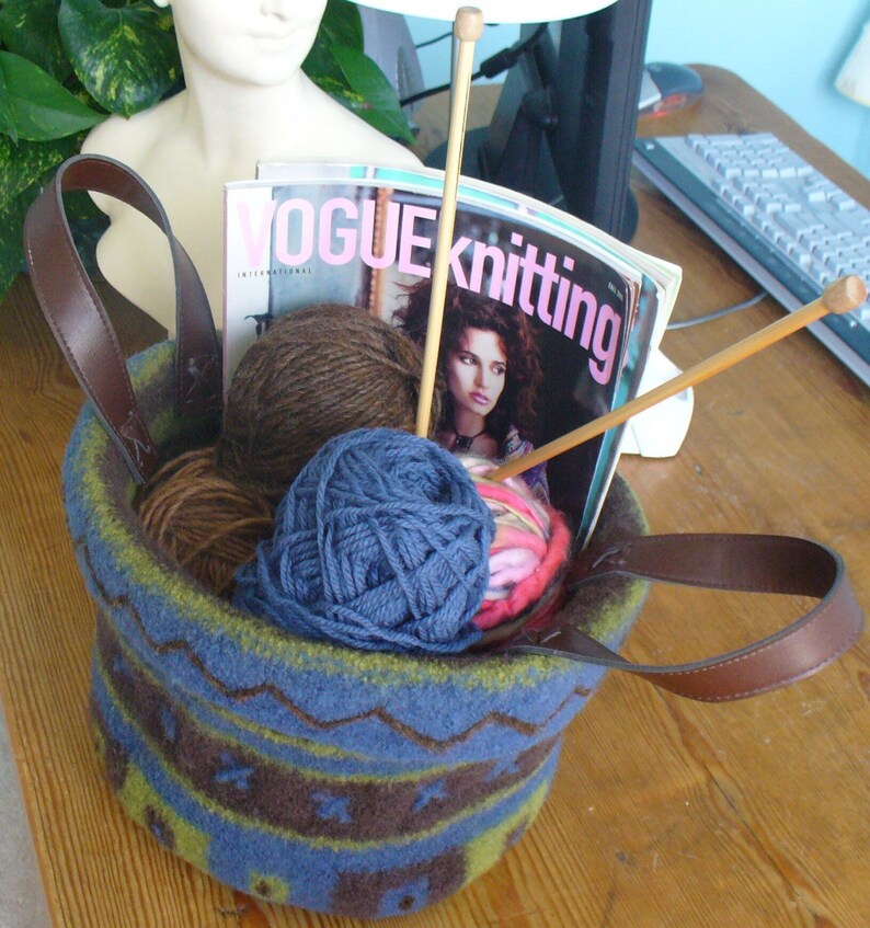 Knitting Pattern Felted Basket (PDF - Digital Delivery ONLY) - Etsy