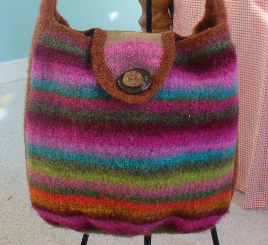 Felted Knitting PATTERN Messenger - Satchel - Carry All Tote - Etsy