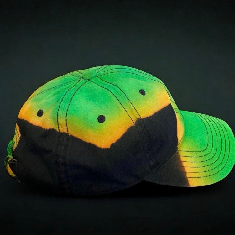 Jamrock Custom 1 of 1 Reverse Tie Dye Jamaican Flag Dad Hat Adjustable ...