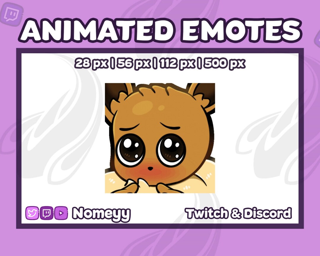 Animated Eevee Shy/pls Emote Pokemon - Etsy