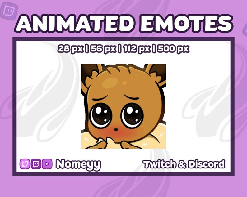 Animated Eevee Shy/pls Emote | Pokemon - Etsy