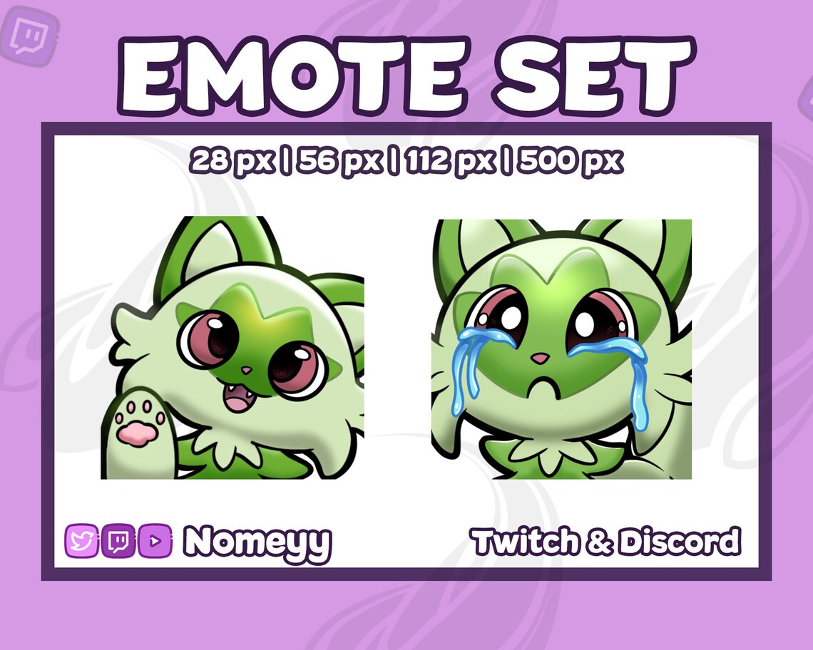 Twitch/discord Emotes: Sprigatito Mini Set - Etsy