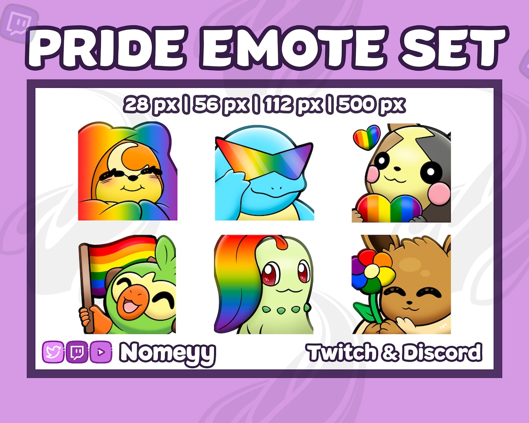 Pokemon Pride Emote Set for Twitch or Discord | 6 Emotes - Etsy