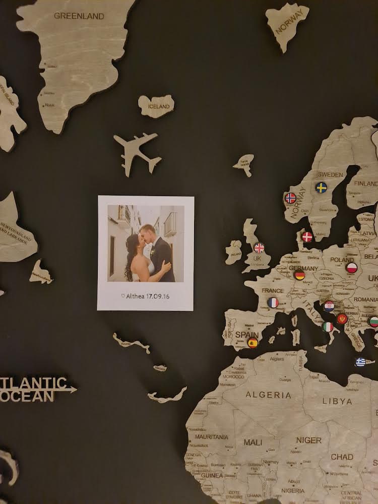 Wooden World Wall Map, Art Decore Living Room River Gray Borders Map - Etsy