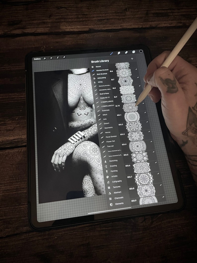 Mandala Brush Set for Procreate - 150 Ready to Use Mandalas in a Mixture or Ornamental and ...