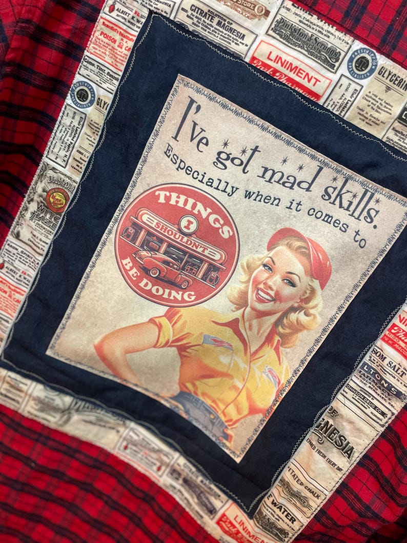 Graphic Flannel, NEW Mad Skills L - Etsy