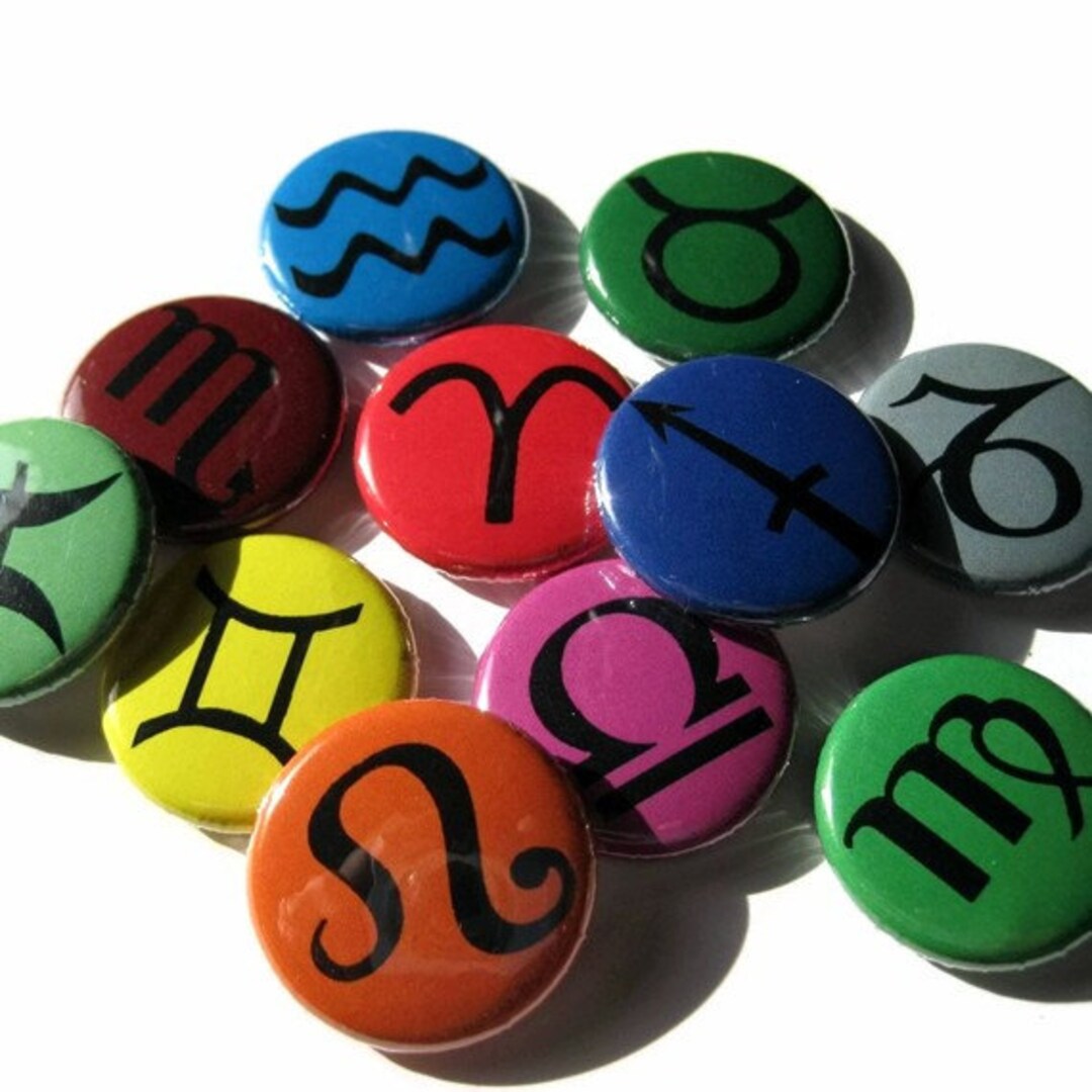 Zodiac Astrological Sun Sign Design - Button, Magnet, or Bottle Opener ...