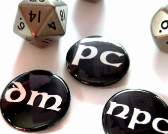 Dungeons and Dragons Role-playing Game TTRPG Gaming Pins or Magnets 1. ...
