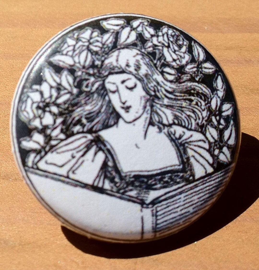 Reading Woman - Button, Magnet, or Bottle Opener - Etsy