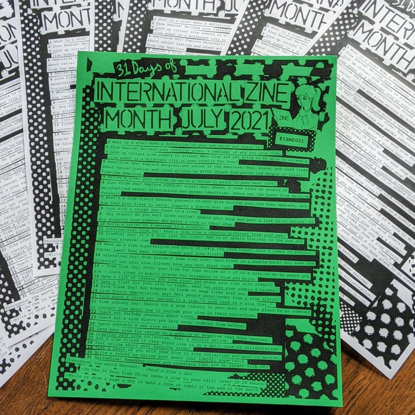 2025 International Zine Month Poster of Prompts! - Etsy