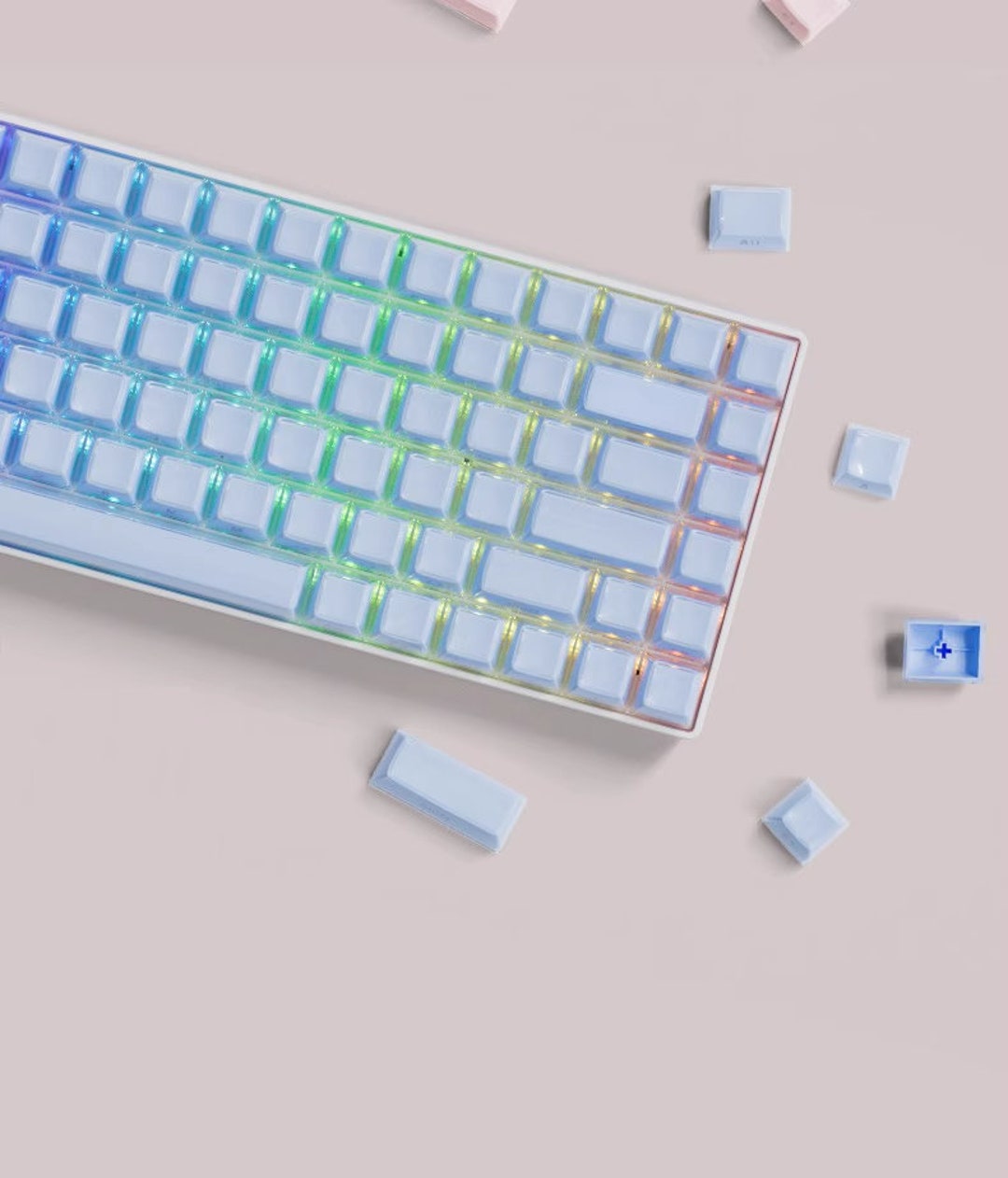 113 Key Jelly Puding Keycaps Set, Jelly Clear Crystal Keycap, Ice ...