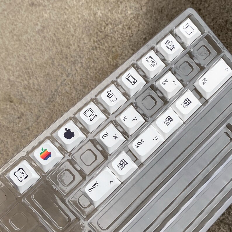 126 Keys Ultra Slim Low Profile Keycaps Set, Minimalist White Keycap ...