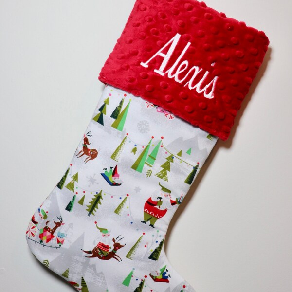 Personalized Stocking Retro - Etsy