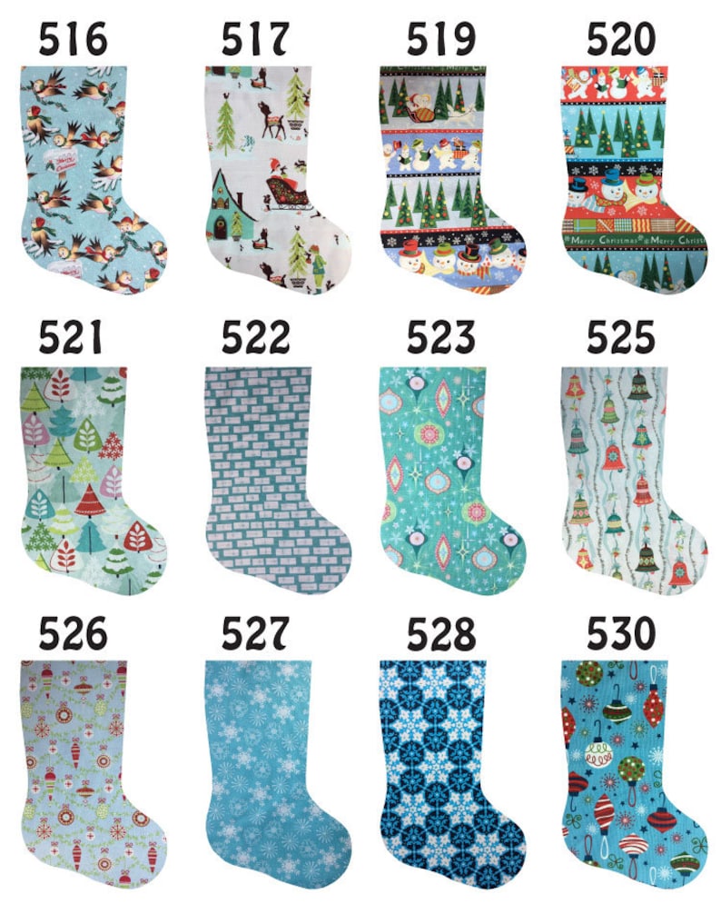 Embroidered Christmas Stocking Blue Christmas Stocking Personalized ...