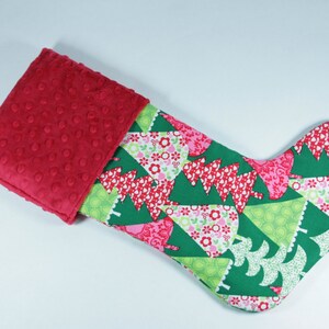 CHRISTMAS STOCKING Trees on Green Christmas Stocking - Etsy