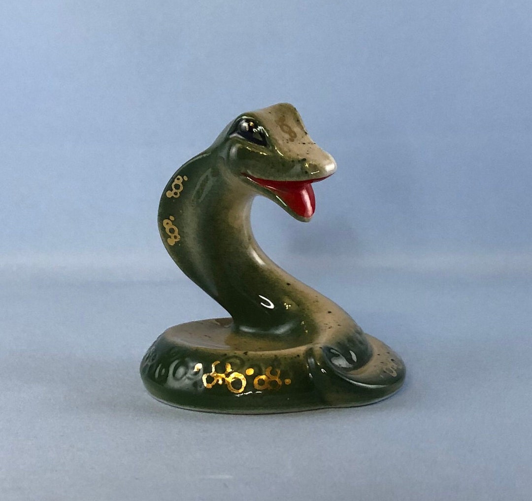 Soviet Ukraine Porcelain Snake Figurine by Ternopil Porcelain Factory ...