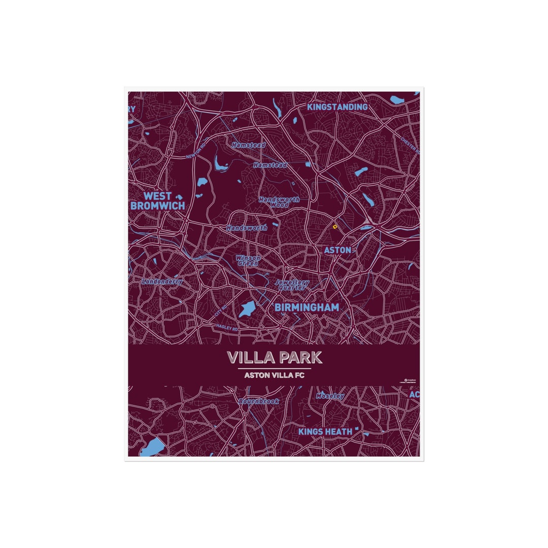 Aston Villa FC Villa Park Stadium Map Poster Print - Etsy