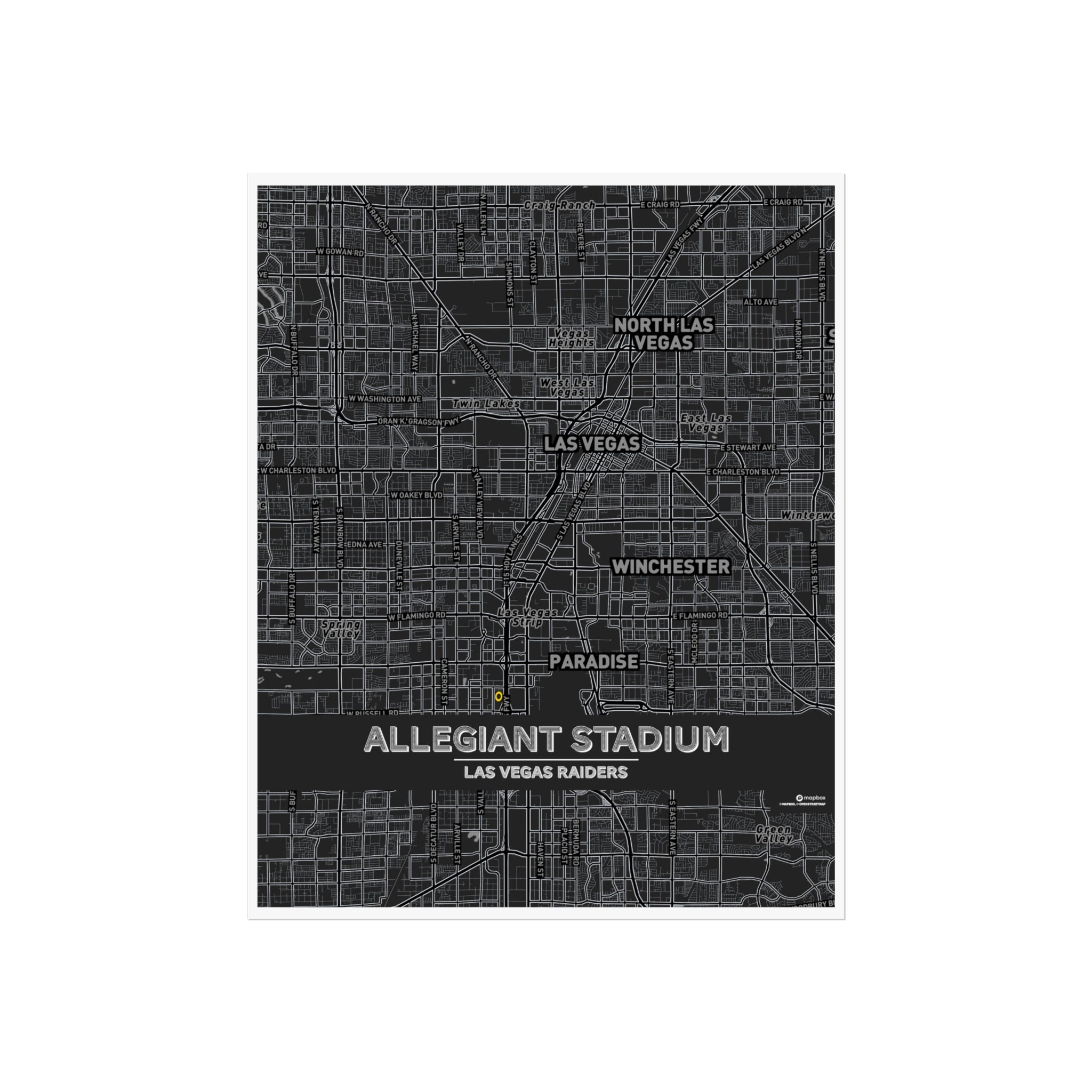 Las Vegas Raiders Allegiant Stadium Map Poster Print - Etsy