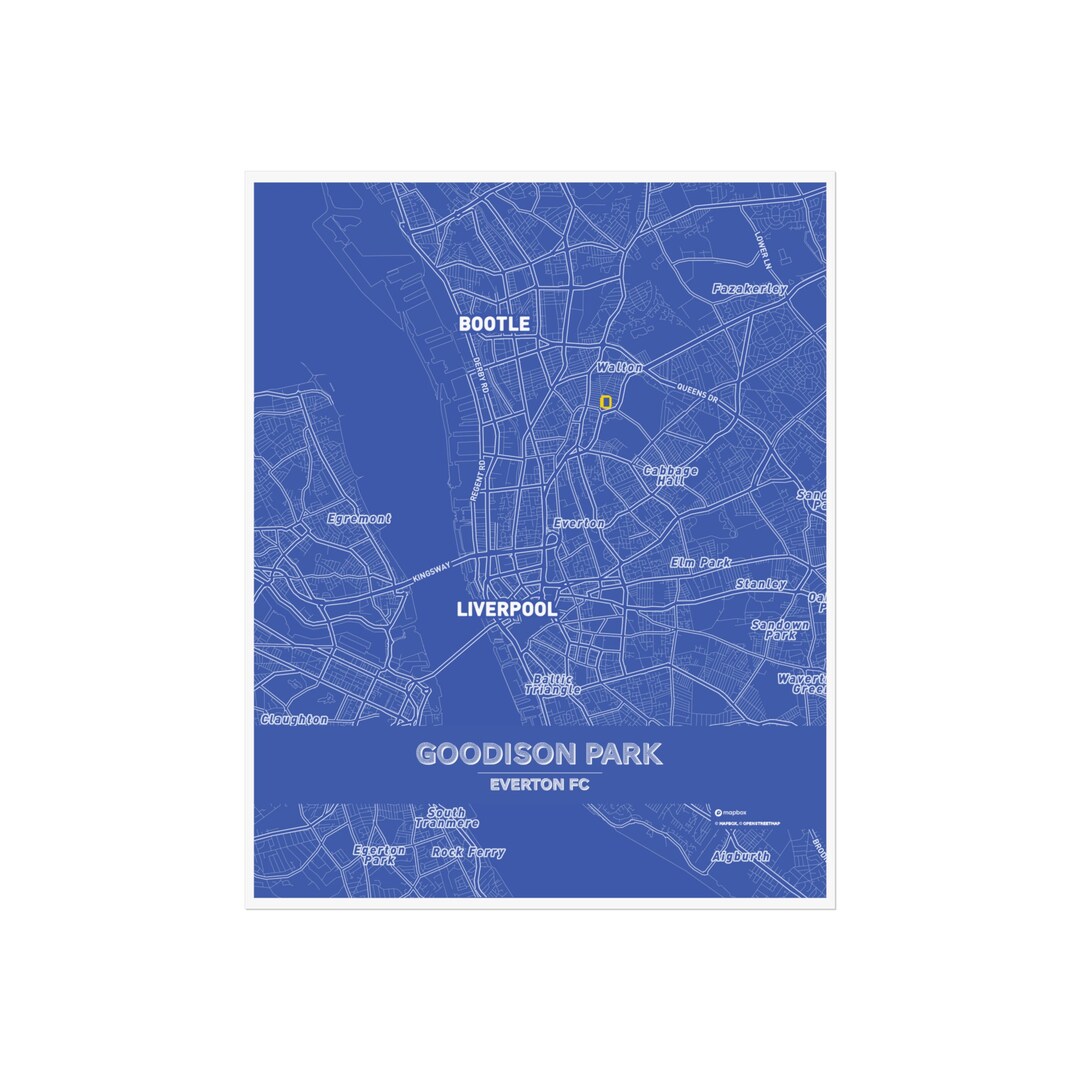 Everton Goodison Park Stadium Map Poster Print - Etsy UK