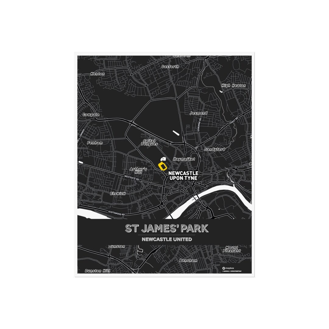 Newcastle United St James' Park Stadium Map Poster Print - Etsy