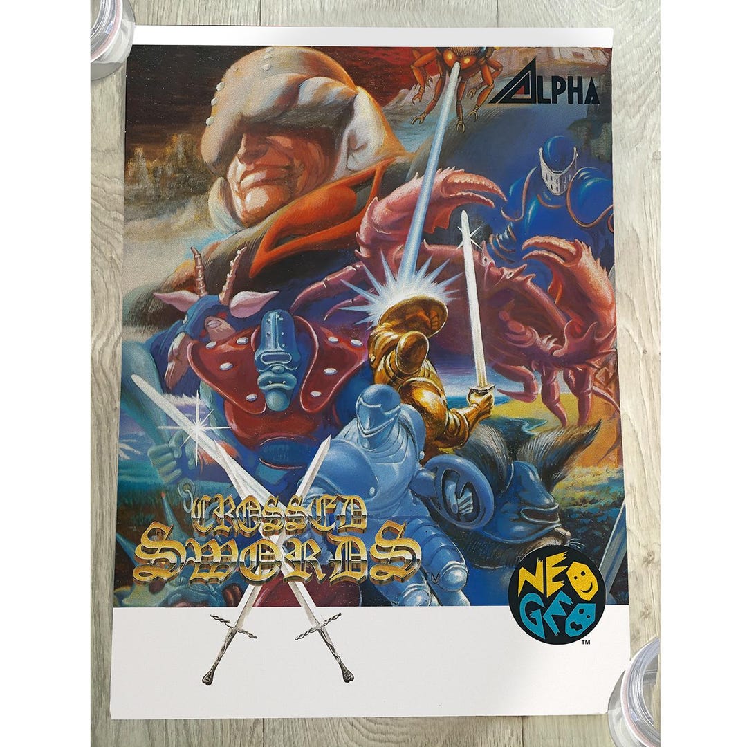 Crossed Swords Poster, Neo Geo Game Wall Art, Retro RPG Print, Alpha ...