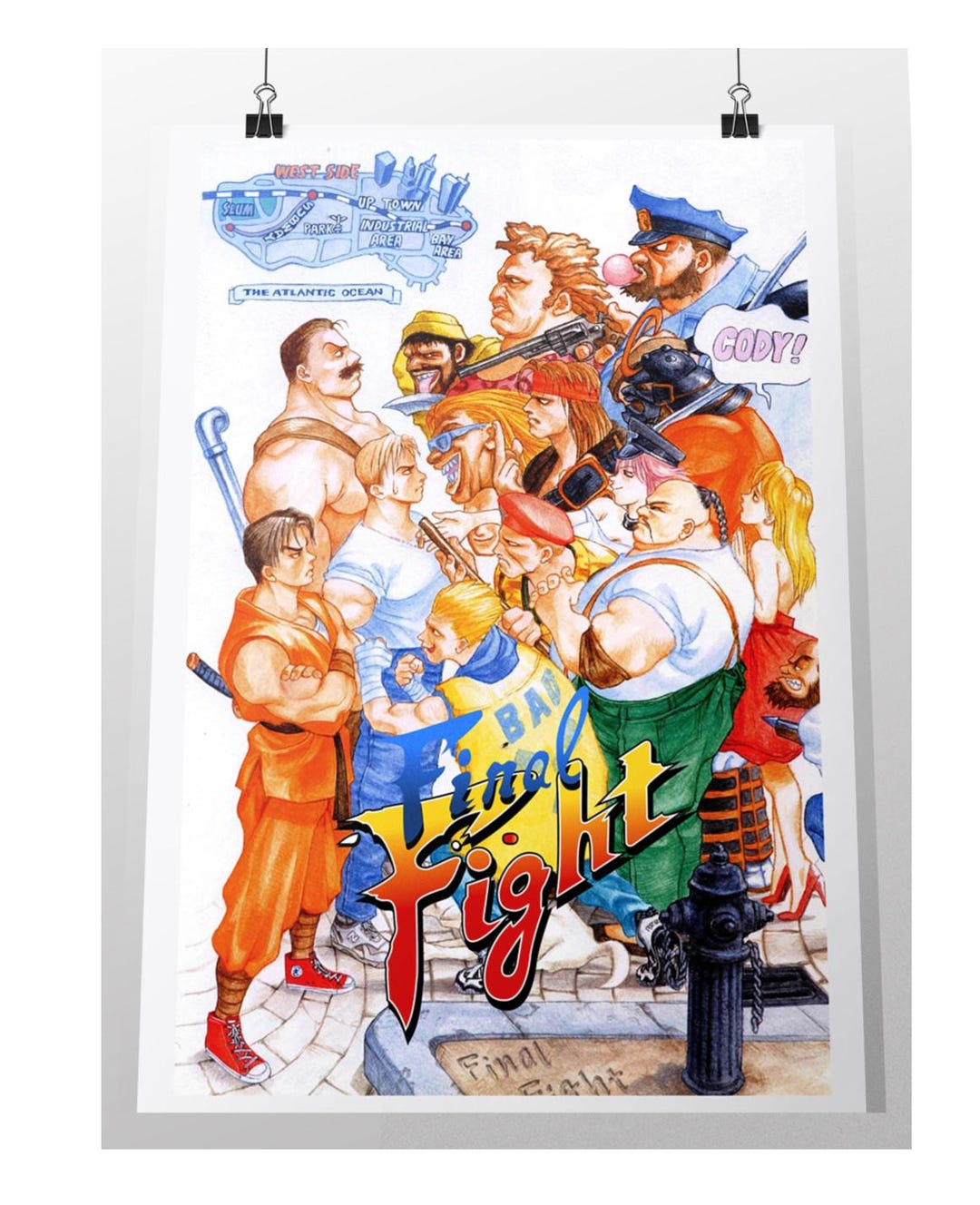 Final Fight Poster, Japanese Arcade Art Print, Capcom Beat Em Up ...