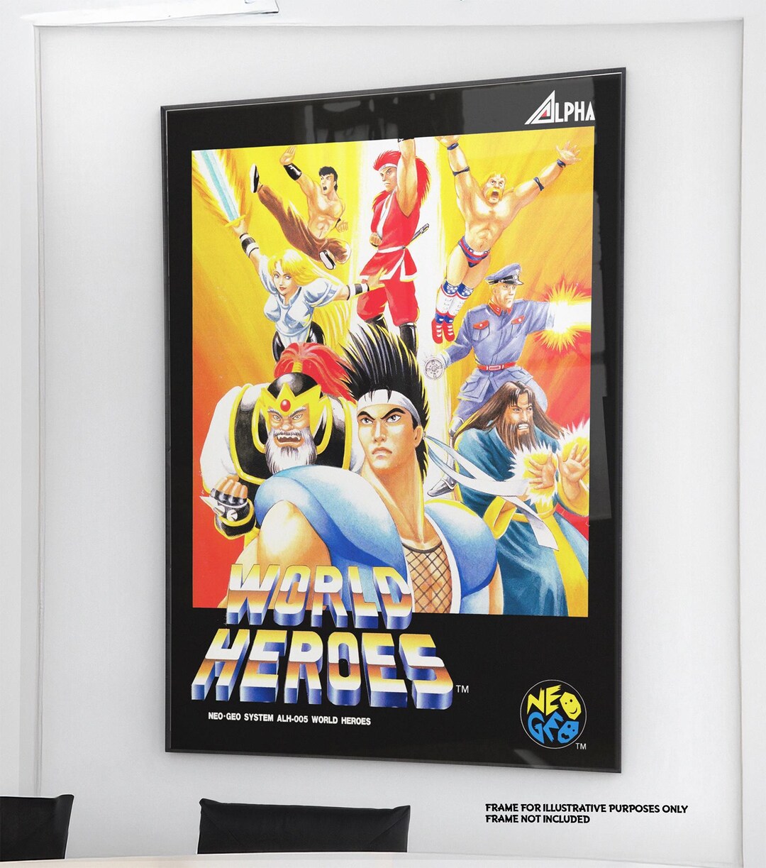 World Heroes Poster, SNK Neo Geo Art Print, 90s Fighting Game, Arcade ...