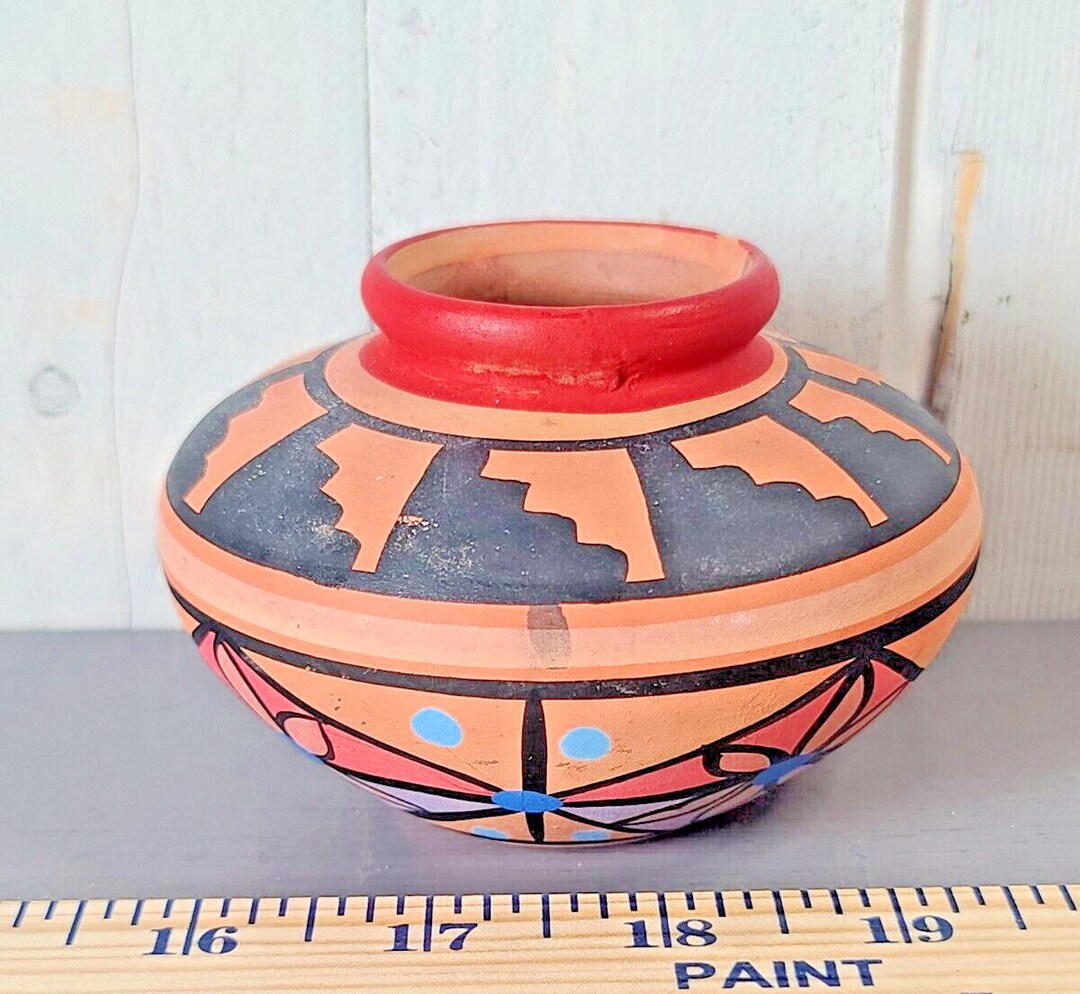 Vintage Pueblo Native American Terra Cotta Hand Painted Candle - Etsy