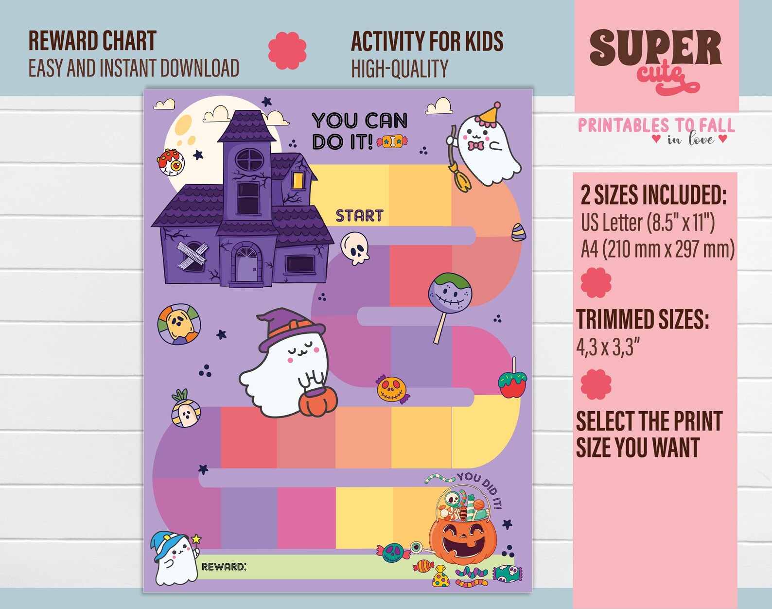 HALLOWEEN Reward Chart, Printable Halloween Behavior Chart, Spooky ...