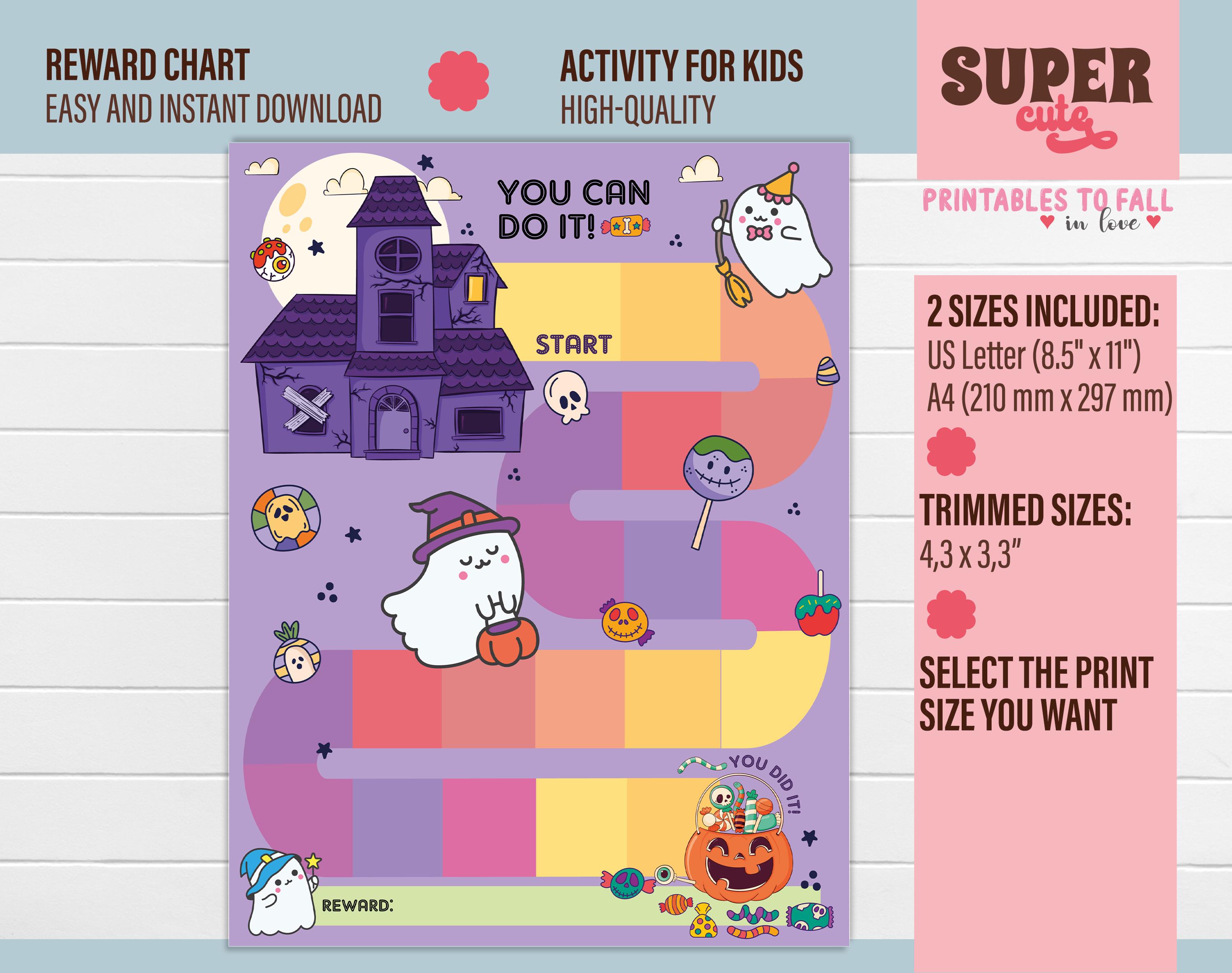 HALLOWEEN Reward Chart, Printable Halloween Behavior Chart, Spooky ...