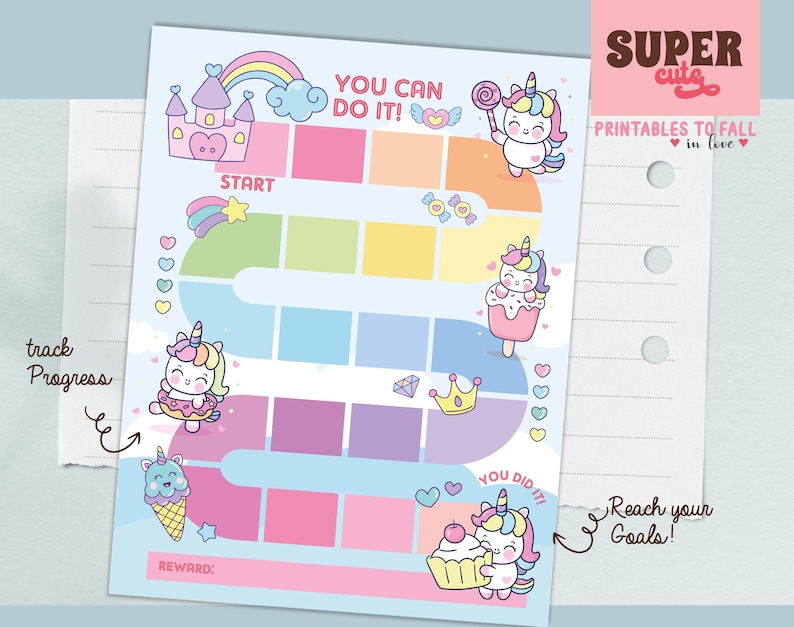 Unicorn Reward Chart, Printable Unicorn Behavior Chart, Daily Chore ...
