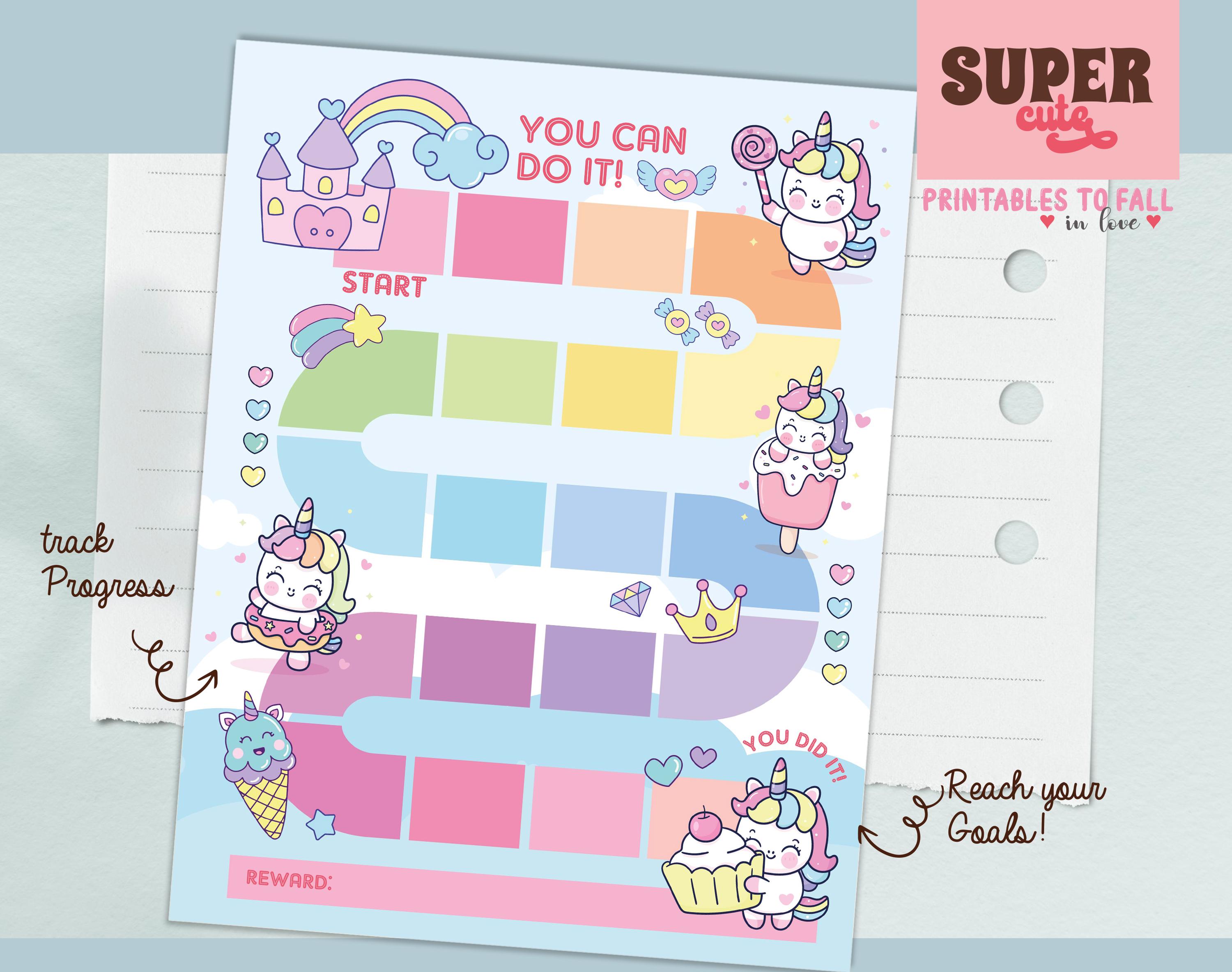 Unicorn Reward Chart, Printable Unicorn Behavior Chart, Daily Chore ...