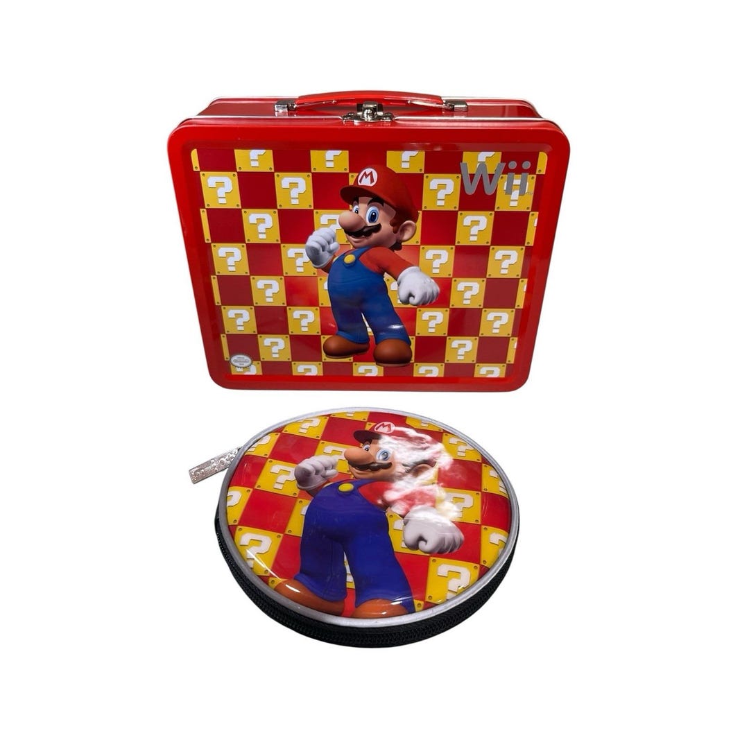 Super Mario Bros Wii Collectible Metal Lunchbox Lunch Box & CD Game ...