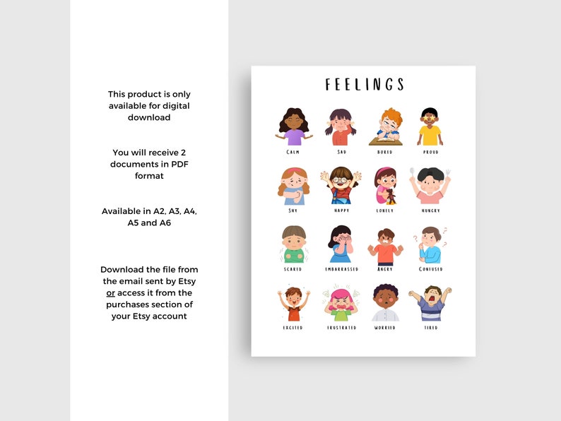 Feelings Poster, Calming Techniques, Feelings Print, Classroom Decor ...