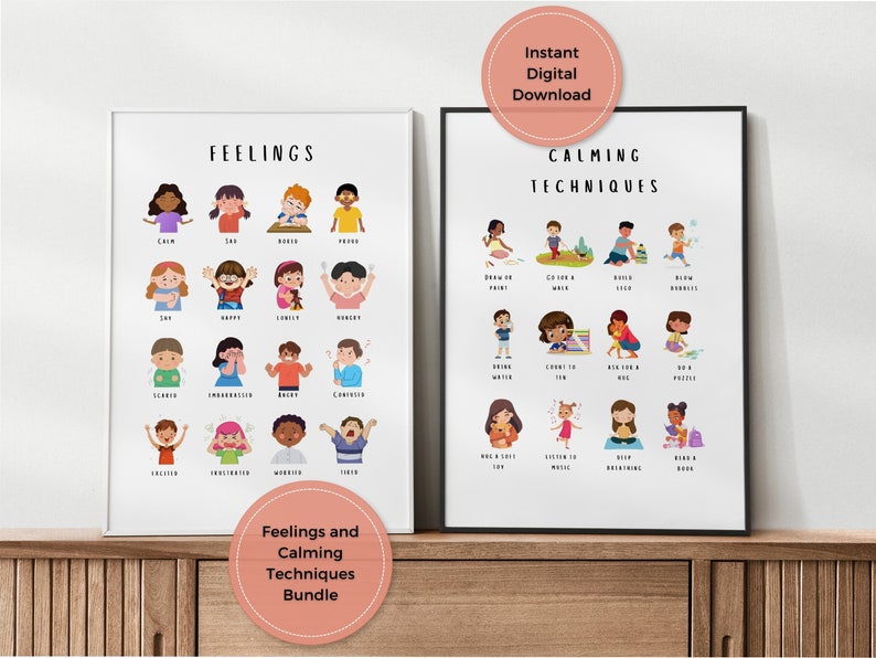 Feelings Poster, Calming Techniques, Feelings Print, Classroom Decor ...