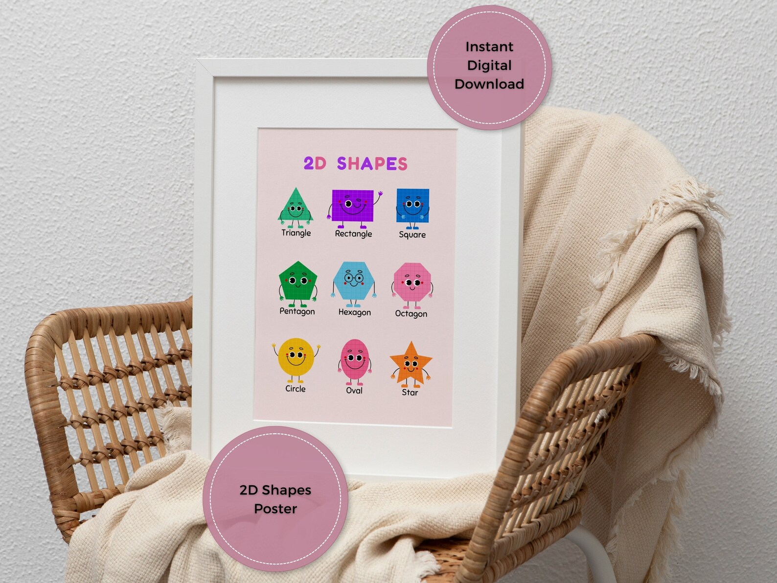 2D Shapes Poster, Educational Poster, Shapes Print, Homeschool Decor ...