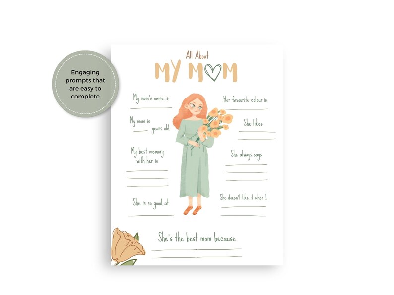 All About My Mom Printable, Mother’s Day Activity, Fill in the Blanks ...