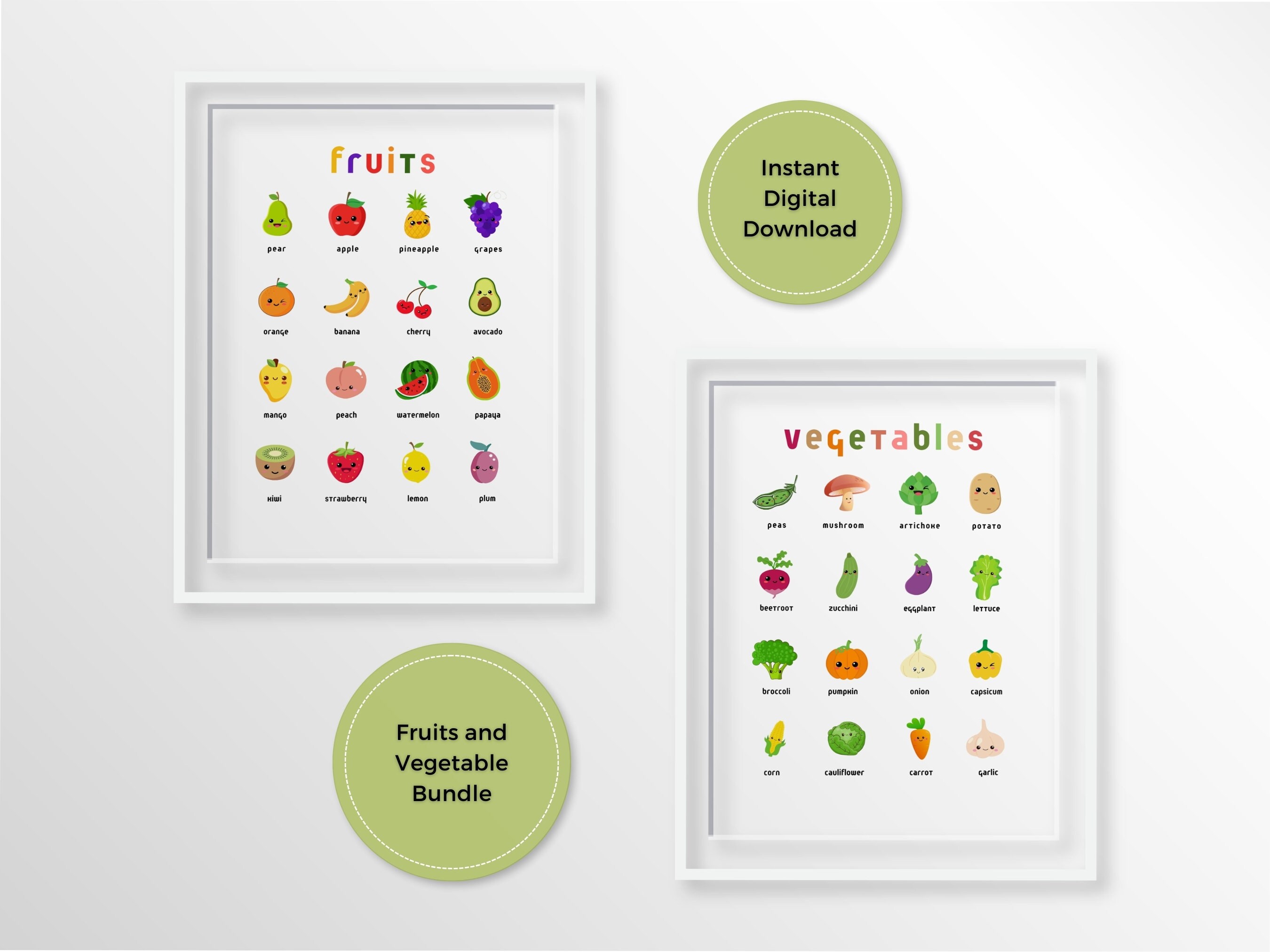 Colorful Fruits and Vegetables Poster - Etsy