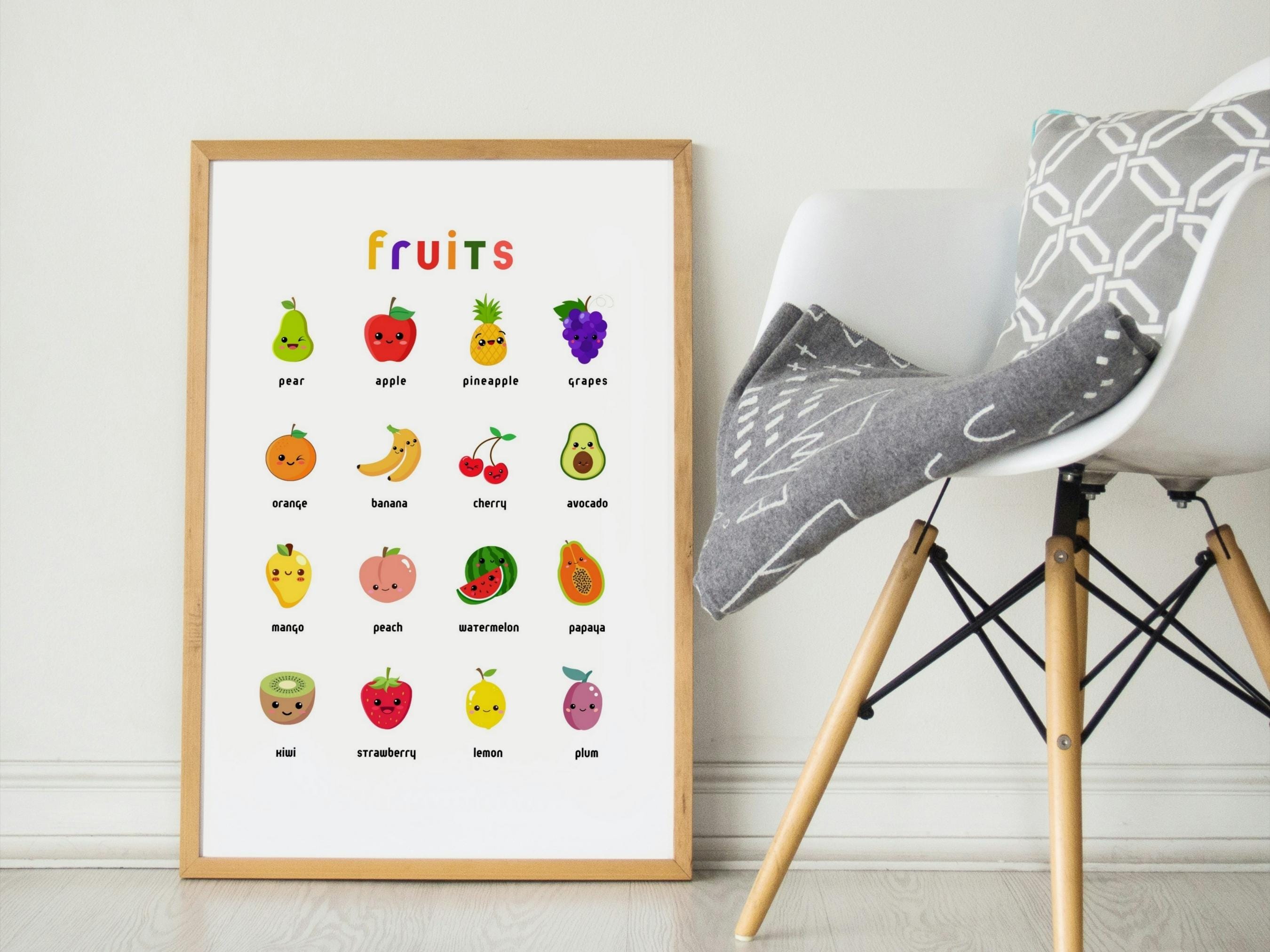 Colorful Fruits and Vegetables Poster - Etsy