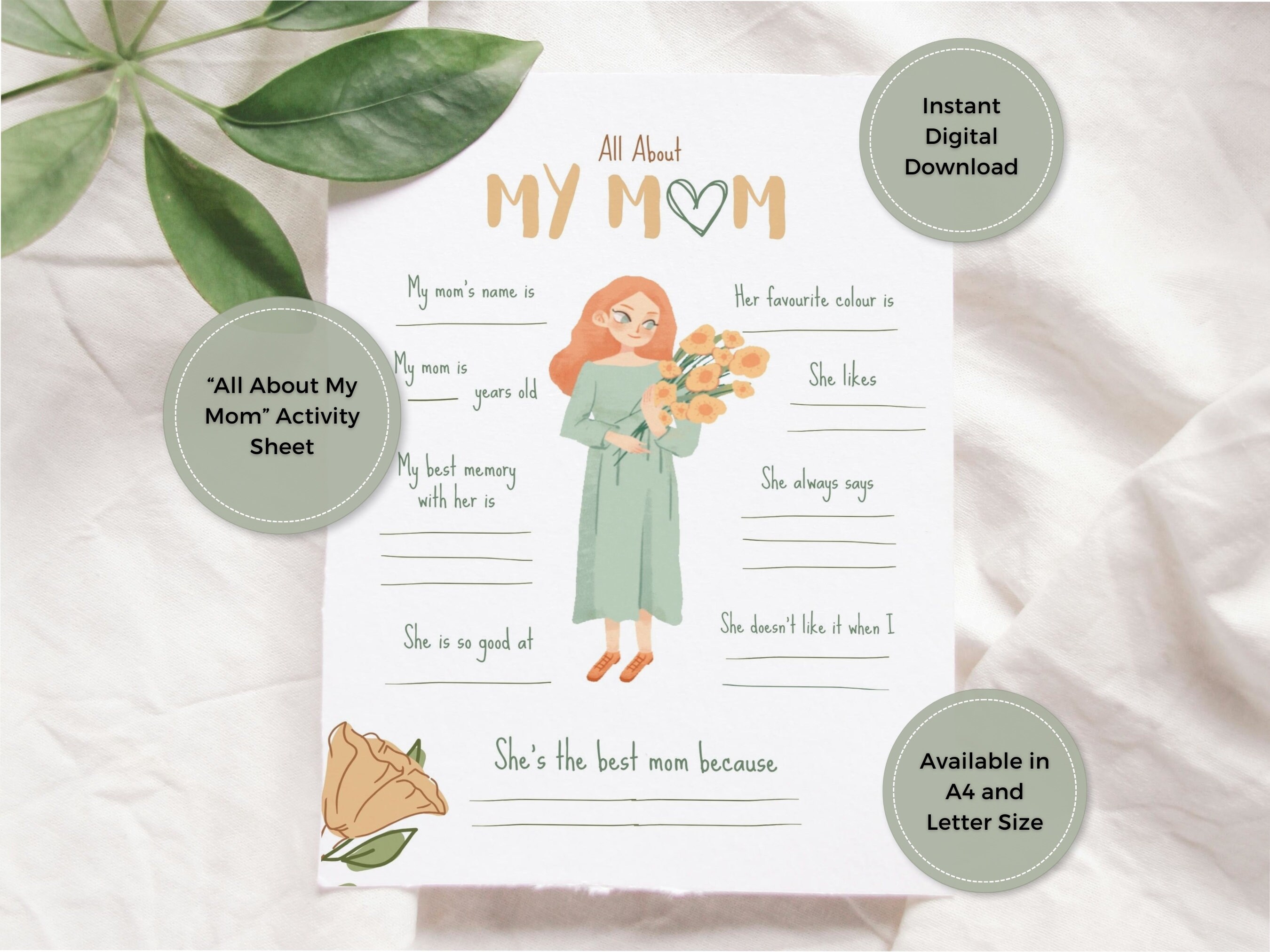 All About My Mom Printable, Mother’s Day Activity, Fill in the Blanks ...