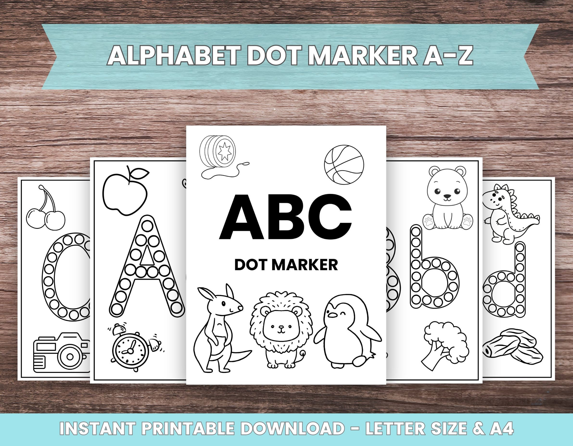 Dot Marker Printable ,alphabet Dot Pages,dot Maker Worksheet,a-z Dot a ...