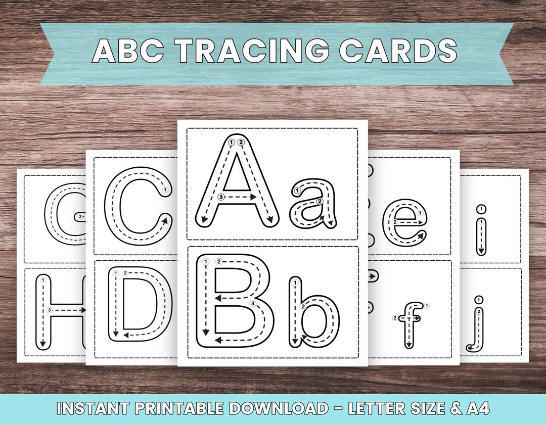 ABC Tracing Cards,letter Tracing Worksheets,handwritingpractice,prek ...
