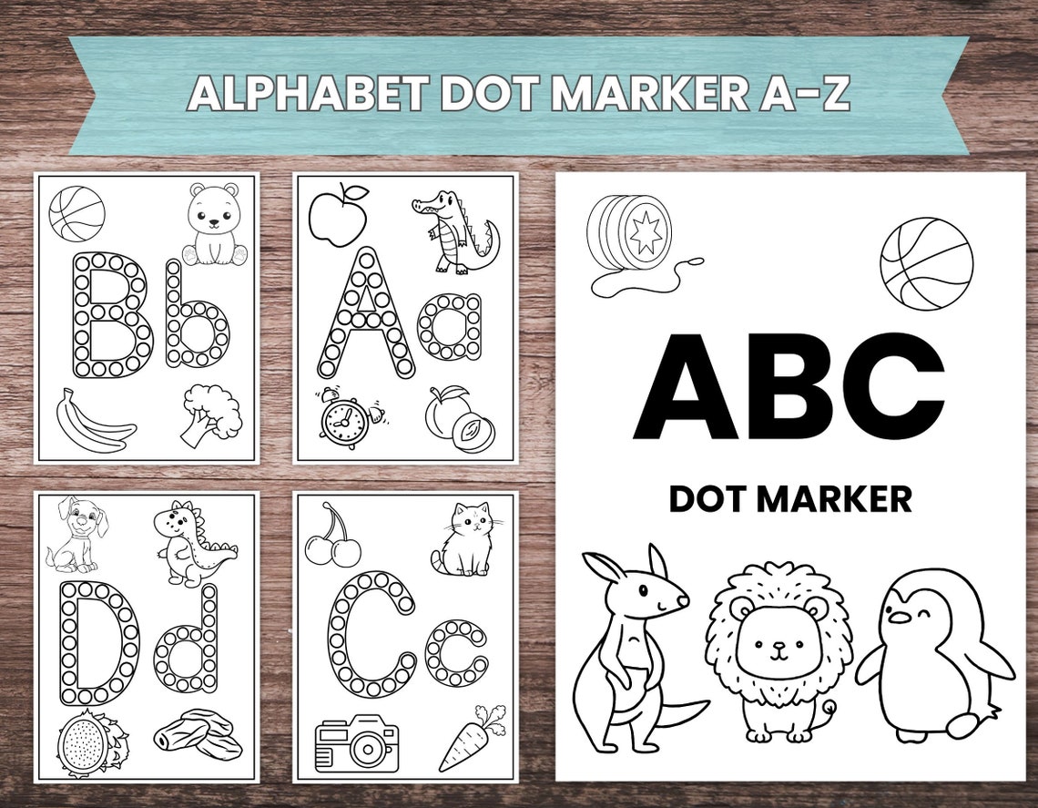 Dot Marker Printable ,alphabet Dot Pages,dot Maker Worksheet,a-z Dot a ...