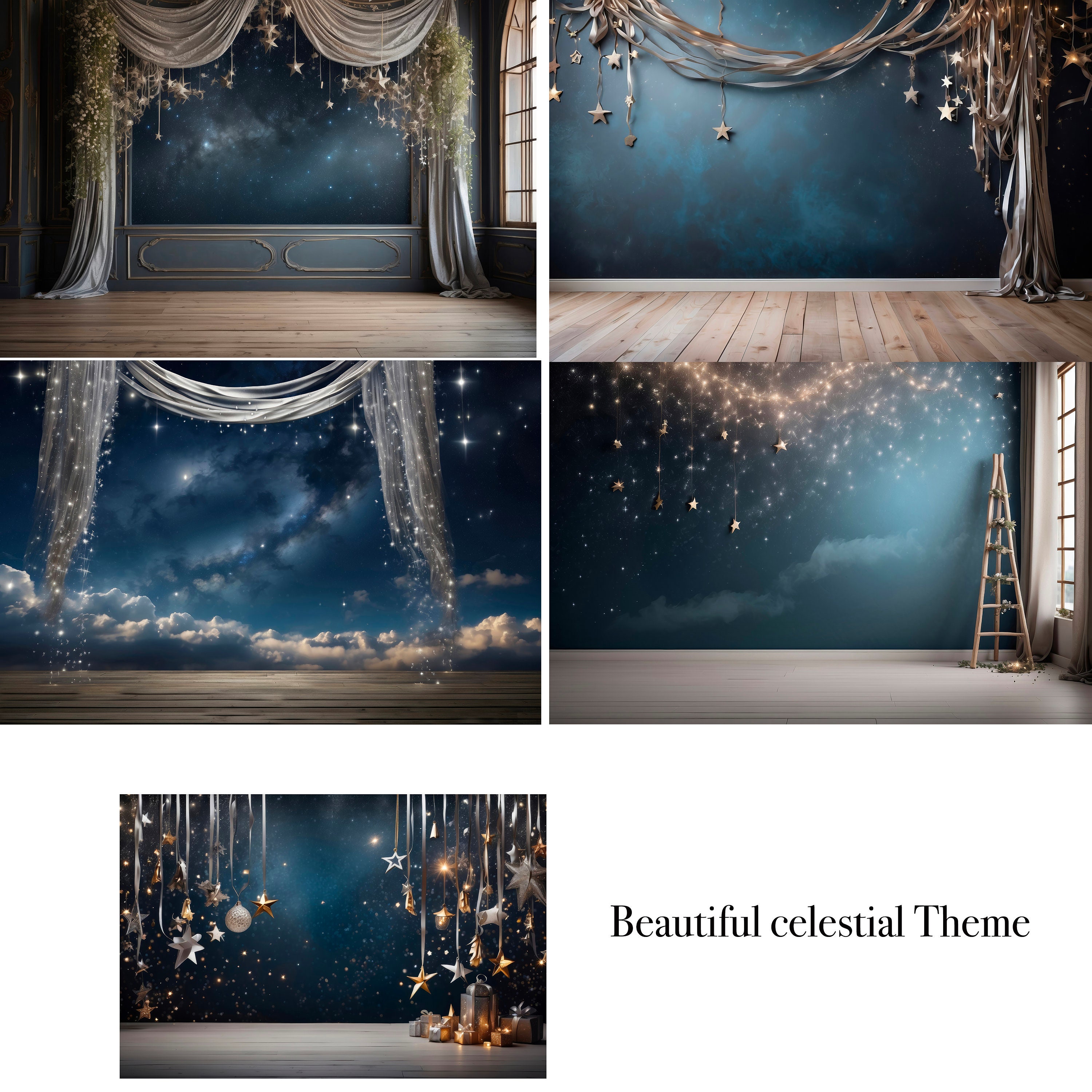 Celestial Stars Maternity Backdrop Bundle of 10 Baby Boy Photography ...